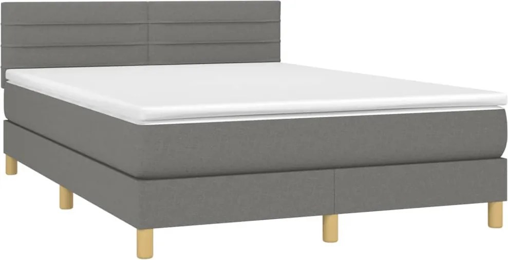 Box spring postel s matrací tmavě šedý 140 x 190 cm textil 3140690