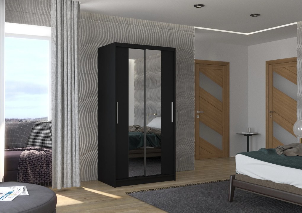ADRK Furniture Posuvná skříň se zrcadlem DRAGONIS 100 SW-DRA-B-100+A624