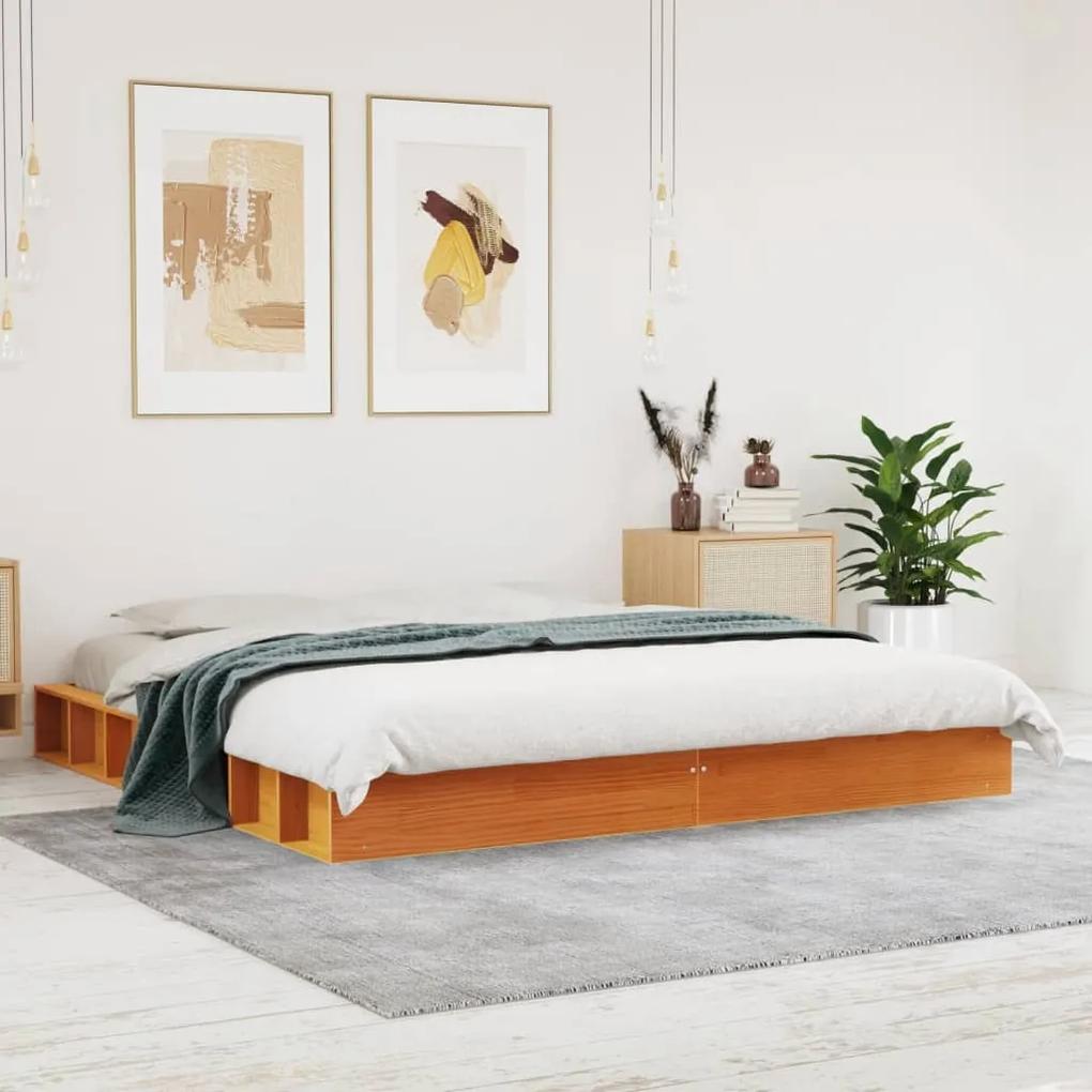 Rám postele voskově hnědý 180 x 200 cm masivní borovice,  3211841