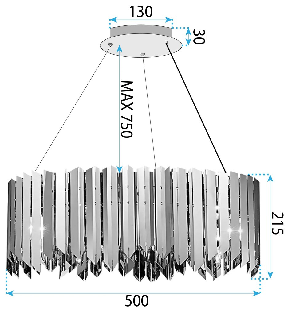 Toolight Toolight, stropní lampa 6xG9, APP1763-8CP, chromová, OSW-09660
