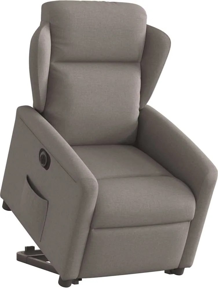 Elektrické zvedací polohovací křeslo taupe textil 3303161