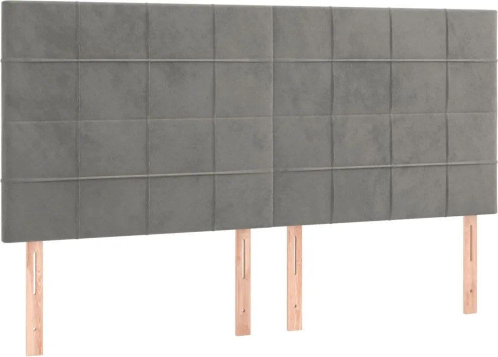 Box spring postel s matrací světle šedá 160x200 cm samet 3137851