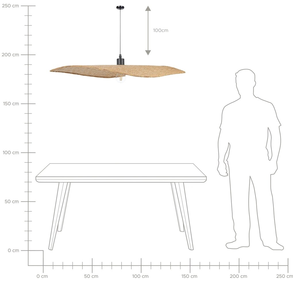 Bambusová závěsná lampa světlé dřevo GALANA Beliani