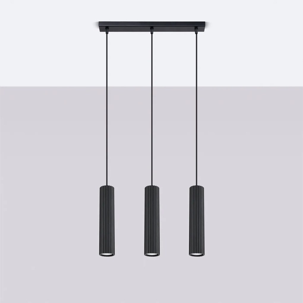 Sollux Lighting Závěsné svítidlo KARBON 3L černé