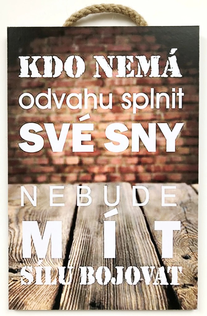Dřevěný obraz "Své sny" 20x30 cm tištěné na dřevo bez rámu