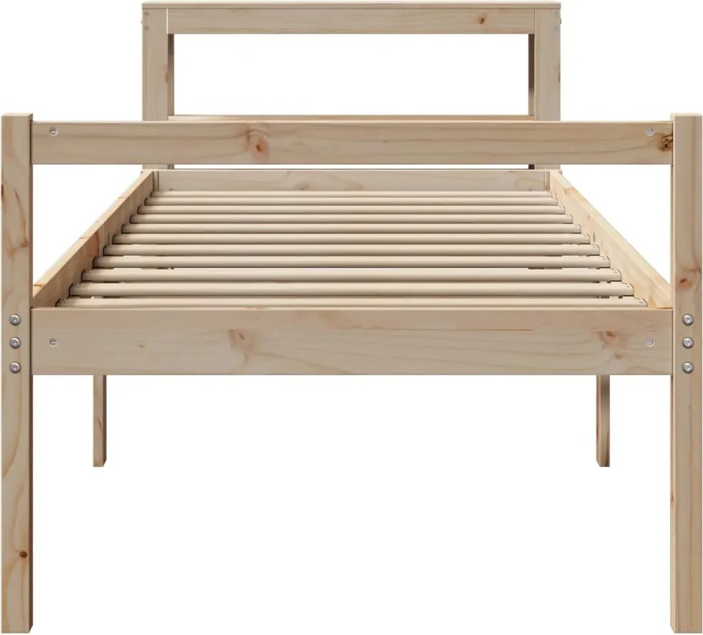 Postel s čelem pro seniory 90 x 190 cm masivní borovice 3305851