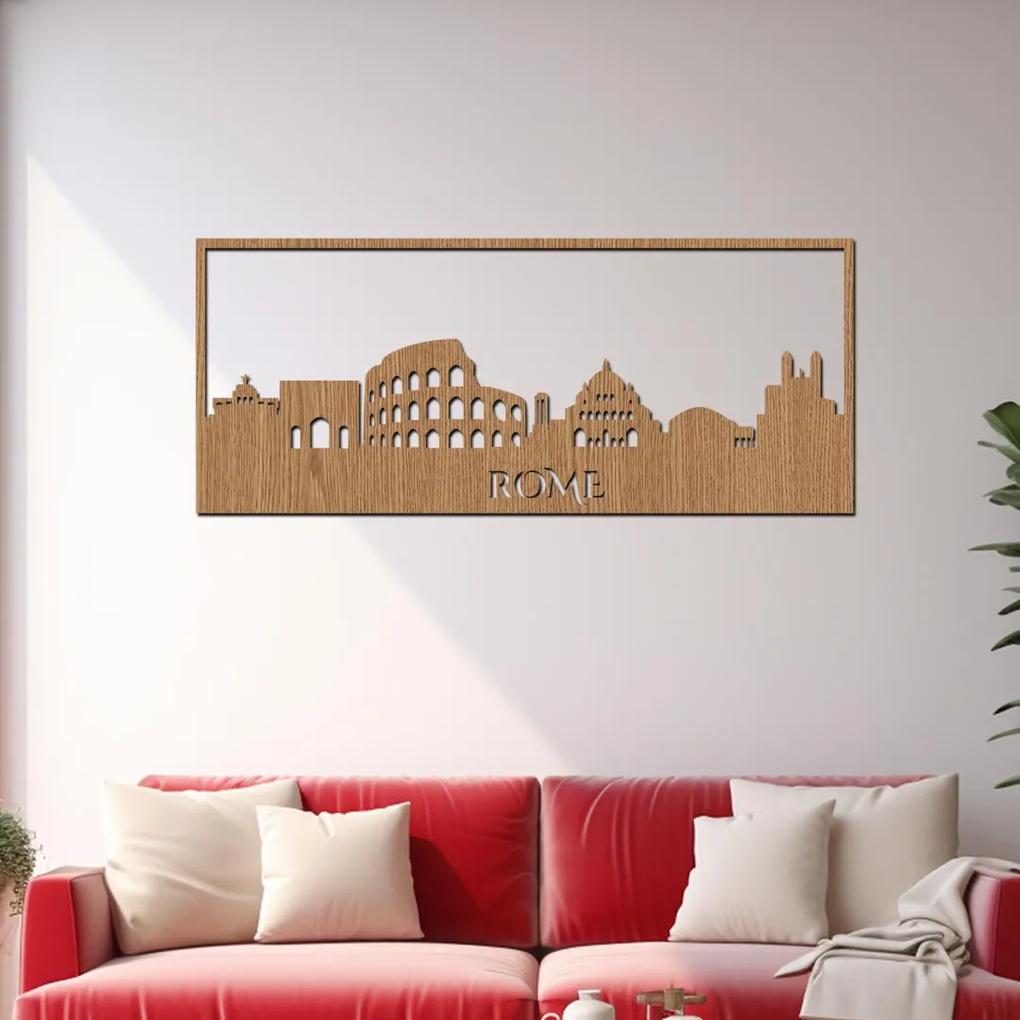 Dřevěná dekorace na zeď ŘÍM Rozměry (cm): 60x17, Barevný vzor: Šedá