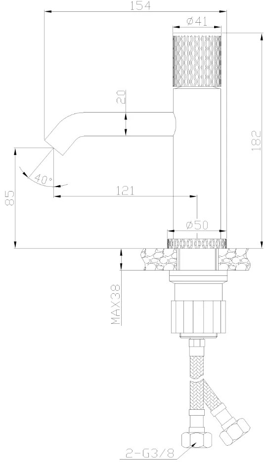 Invena Moonlight, umyvadlová baterie h-182, černá-růžové zlato, INV-BU-77-014-V
