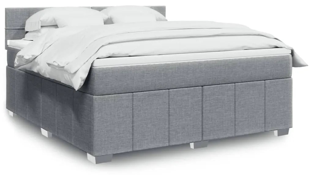 Box spring postel s matrací světle šedá 180 x 200 cm textil 3289447