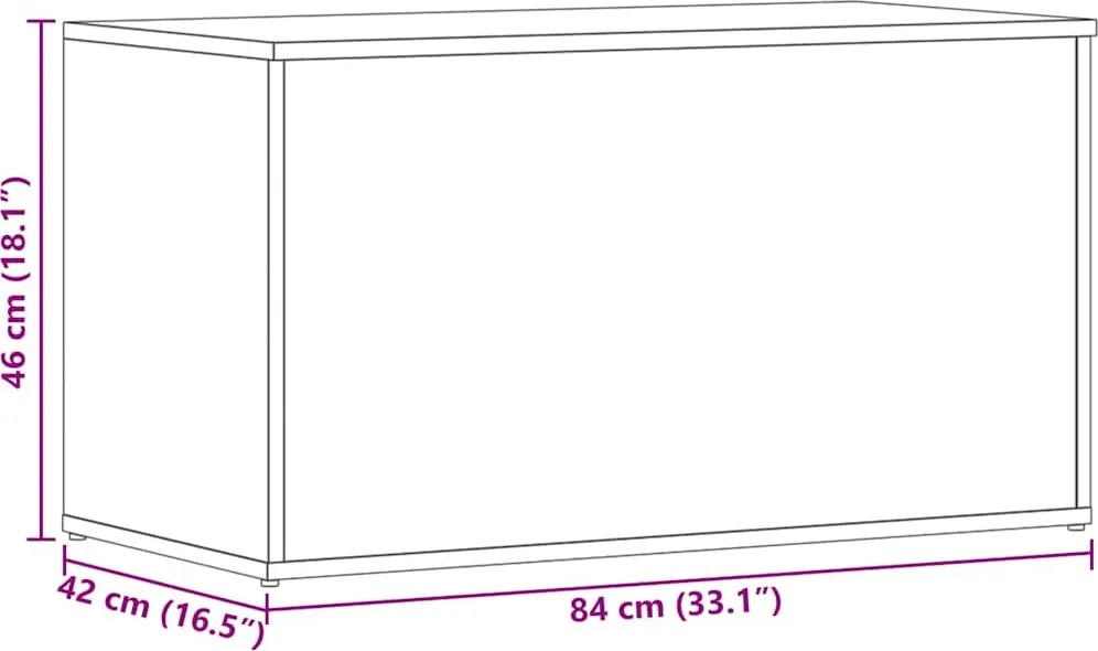 vidaXL Marketos Úložná truhla bílá 84 x 42 x 46 cm kompozitní dřevo