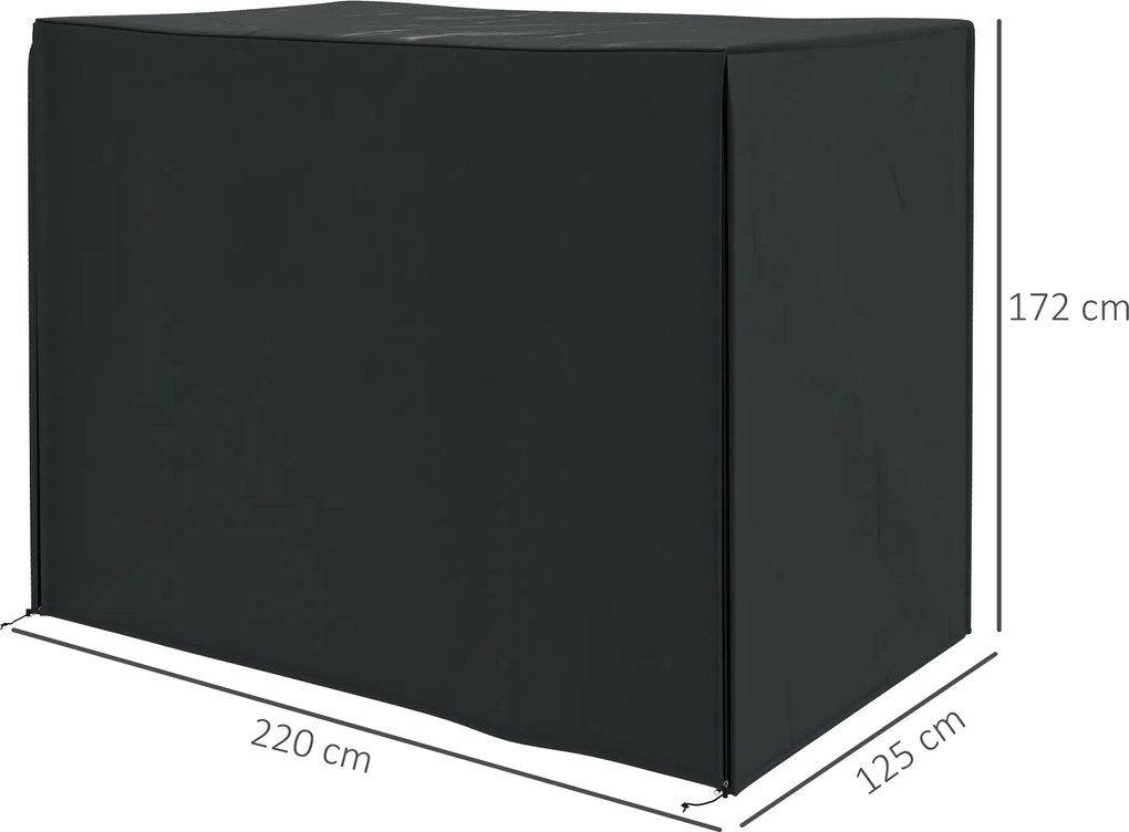 Outsunny Hollywoodský kryt na houpačku Vodotěsný ochranný kryt na zahradní houpačku s UV ochranou Oxford černý 220 x 125 x 172 cm | Aosom.de