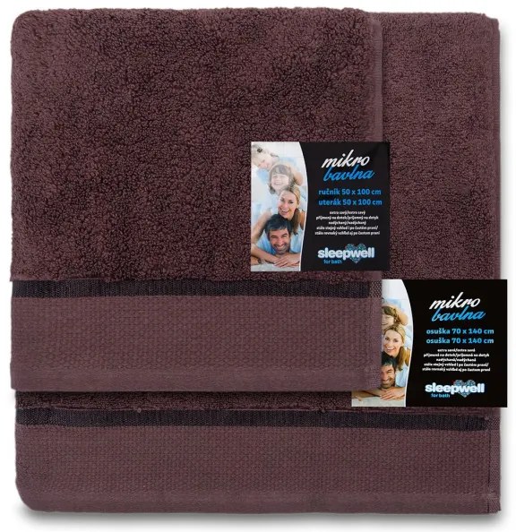 SVITAP sleep well Ručník Star 450 g/m2  Ručník Star 50x100 cm tmavě hnědá