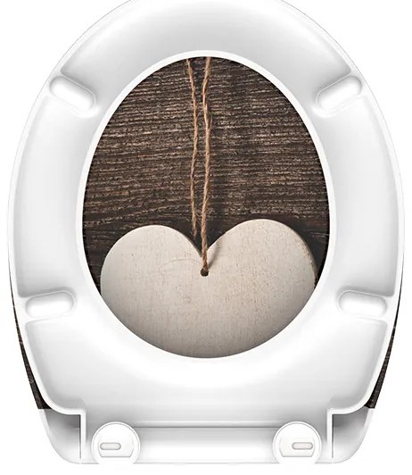 Eisl Sanitär WC prkénko Duroplast Soft Close Wood Heart 82377