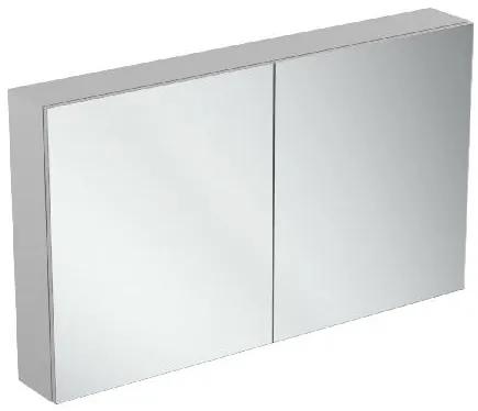 Ideal Standard Mirror&Light - Zrcadlová skříňka s LED osvětlením a zásuvkou, 1200x700 mm, hliník T3499AL