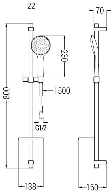 Mexen sprchový set DQ74, chrom/bílá, 785744581-00