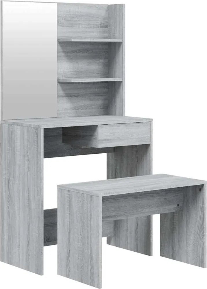Toaletní stolek sada šedý sonoma 74,5 x 40 x 141 cm 3114145