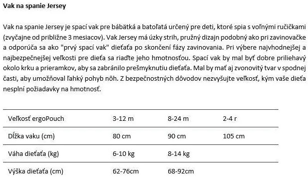 ERGOPOUCH Vak na spaní organická bavlna Jersey Grey Marle 0,2 tog vel. 8-24 m (8-14 kg)