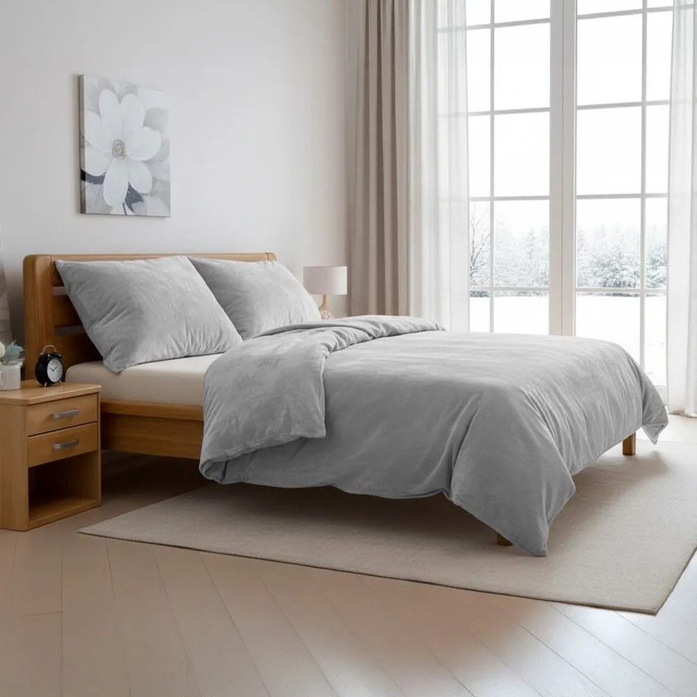 Polášek Povlak na polštářek z mikroplyše - Světle šedá | 40 x 40 cm