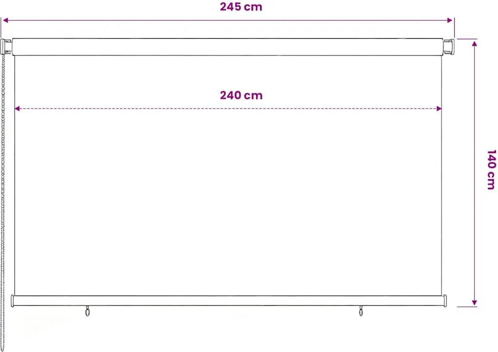 Venkovní roleta 245 (Š) x 140 (V) cm modrá HDPE 312844