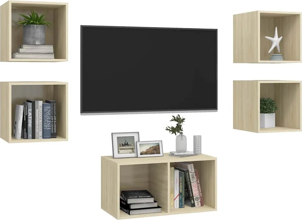 5dílný set TV skříněk dub sonoma kompozitní dřevo 3079604