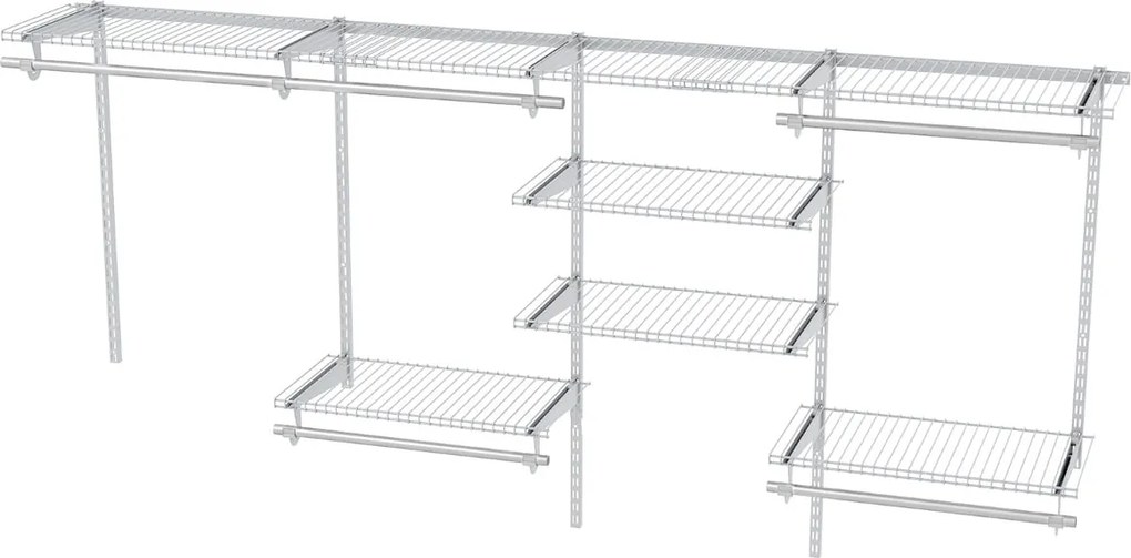 Costway Otevřená skříň 122 - 244 cm Rozšiřitelná nástěnná Úložný systém