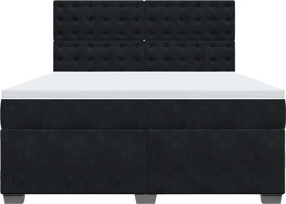 Box spring postel s matrací černá 180x200 cm samet 3293292