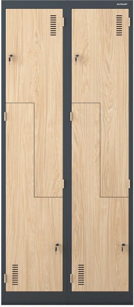 Šatní skříň typu L antracitová / dub sonoma: Eco Design JULIA, 800 x 1850 x 450 mm