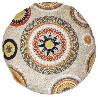 S radostí - vlastní výroba Meditační polštář Terakota mandala Velikost: ∅30 x v12 cm