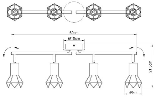 Globo 54802S-4 - Bodové svítidlo XARA 4xE14/40W/230V