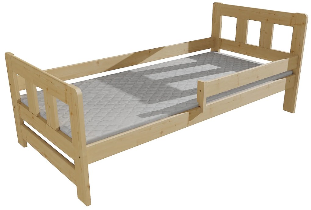 Vomaks Dětská postel se zábranou VMK010FA KIDS Rozměr: 120 x 200 cm, Barva: bezbarvý lak