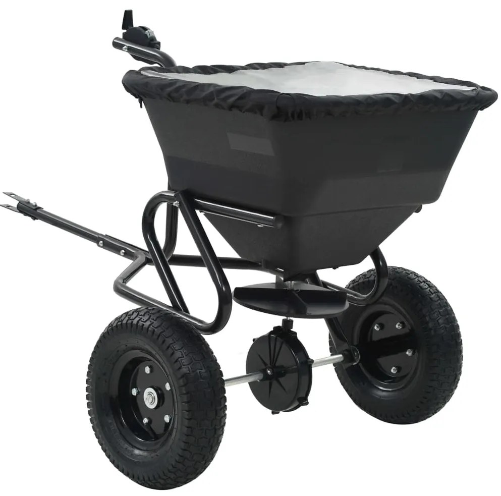 Tažné rozmetadlo soli PVC a ocel 125 x 74 x 79 cm 45 l 142967