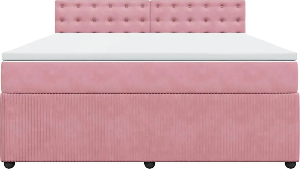Box spring postel s matrací růžová 180x200 cm samet 3287823