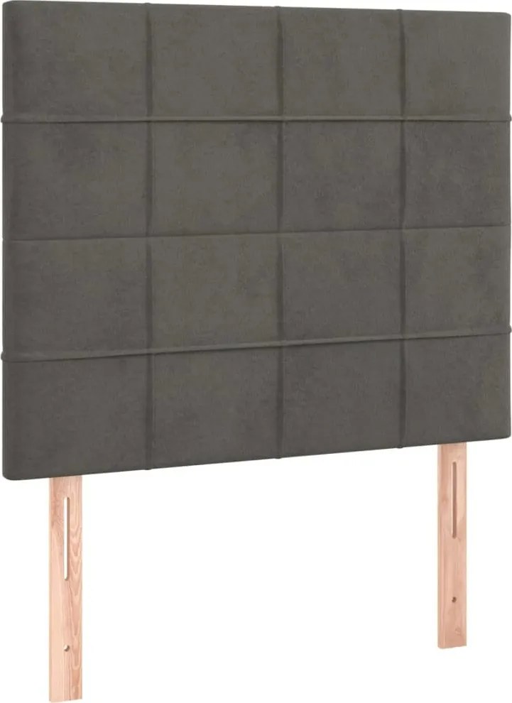 vidaXL Čelo postele s LED 80x5x118/128 cm samet [3122459] Barva: Tmavě šedá