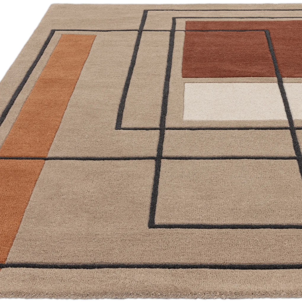 Tribeca Design Kusový koberec Jigsaw Outline Terracotta Rozměry: 120x170 cm