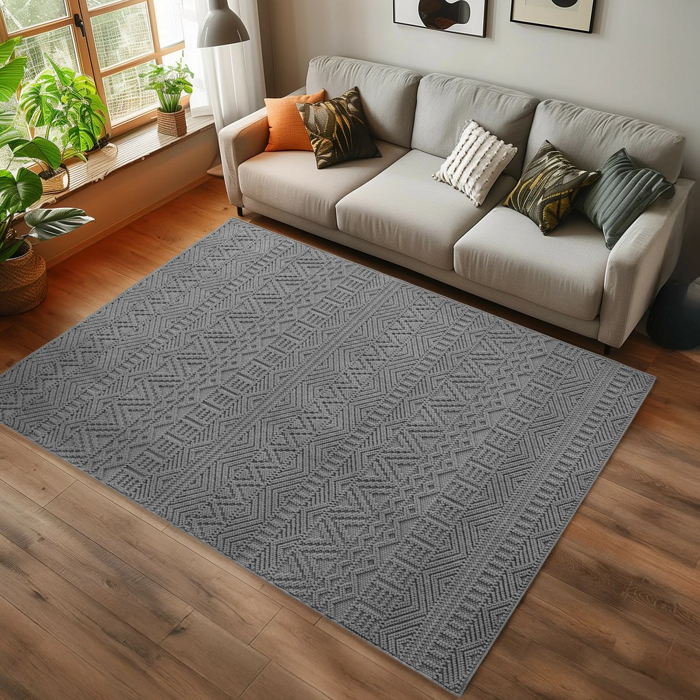 Ayyildiz, Kusový koberec Helix 2202 silver, 60x110, šedá, chodba / předsíň