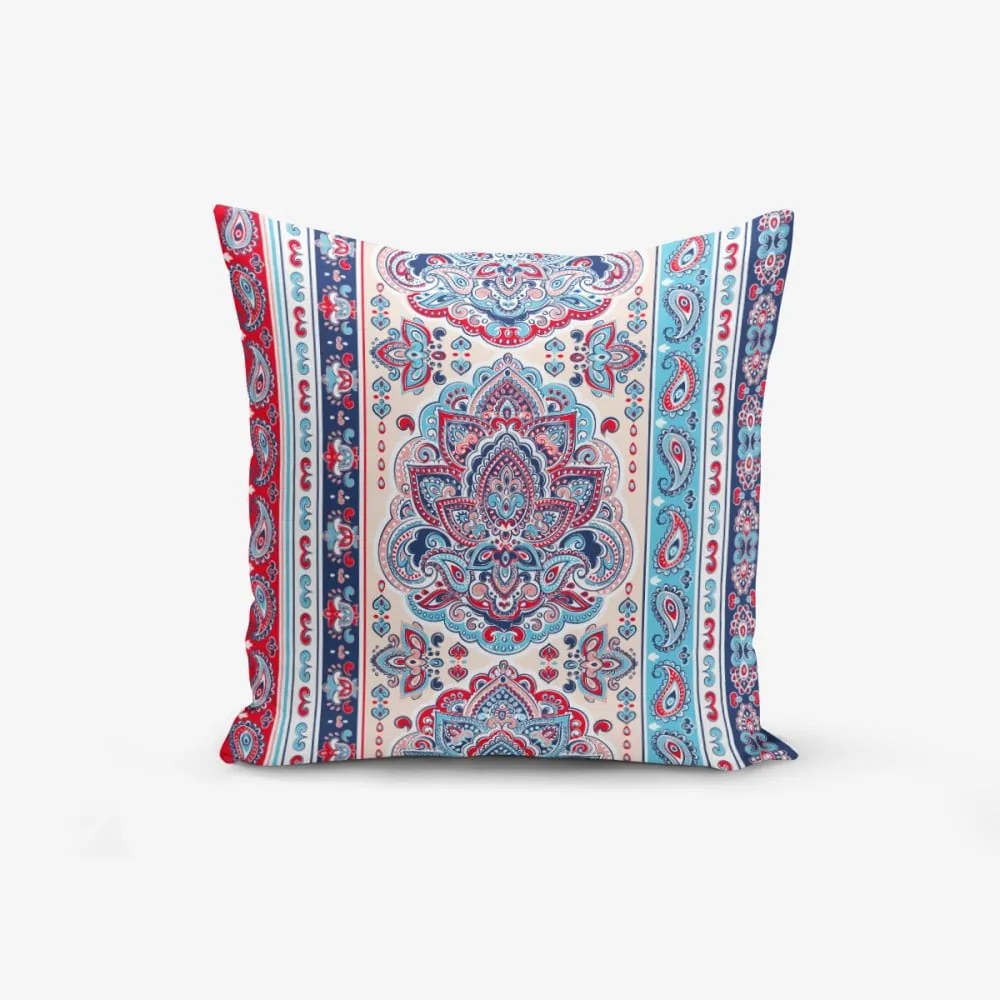 Povlak na polštář s příměsí bavlny Minimalist Cushion Covers Red Blue Cini Modern, 45 x 45 cm