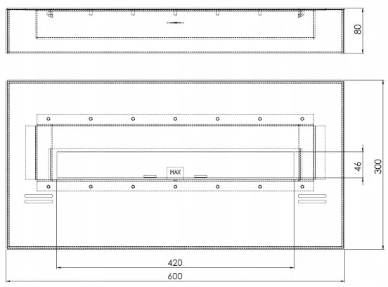 InFire - BIO krb 8x60 cm 3kW černá