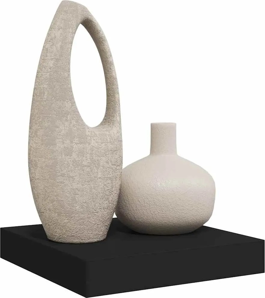 Plovoucí nástěnná police černá 23 x 23,5 x 3,8 cm MDF 323823