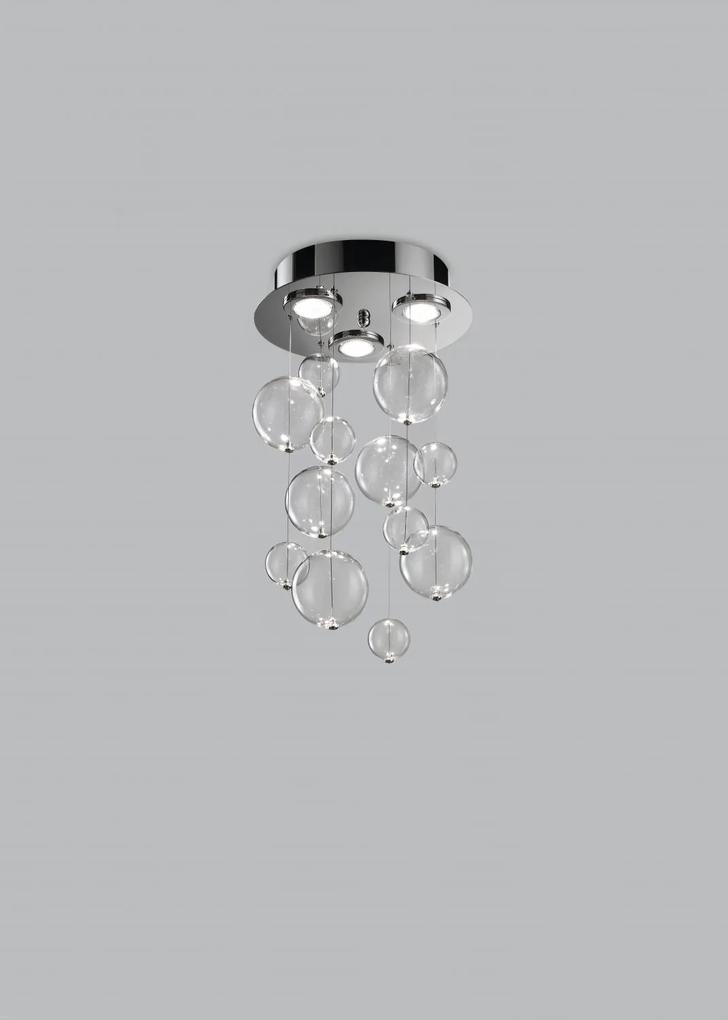 Metallux 251.330.01 Bolero, luxusní závěsné svítidlo, 12 kuliček čirého skla, 3x10W LED, prům. 30cm, délka závěsu: 70cm