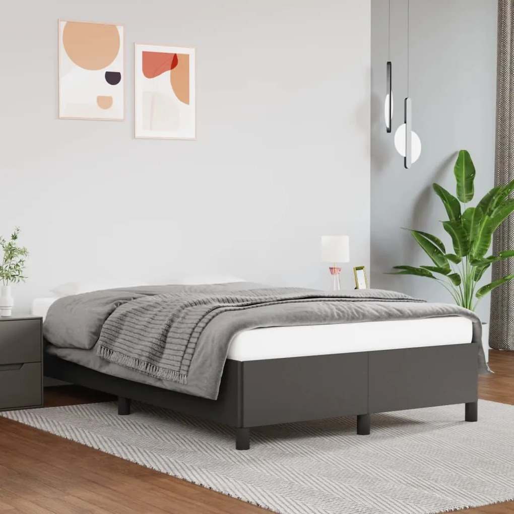 Rám postele bez matrace šedý 120x190 cm umělá kůže 3269649