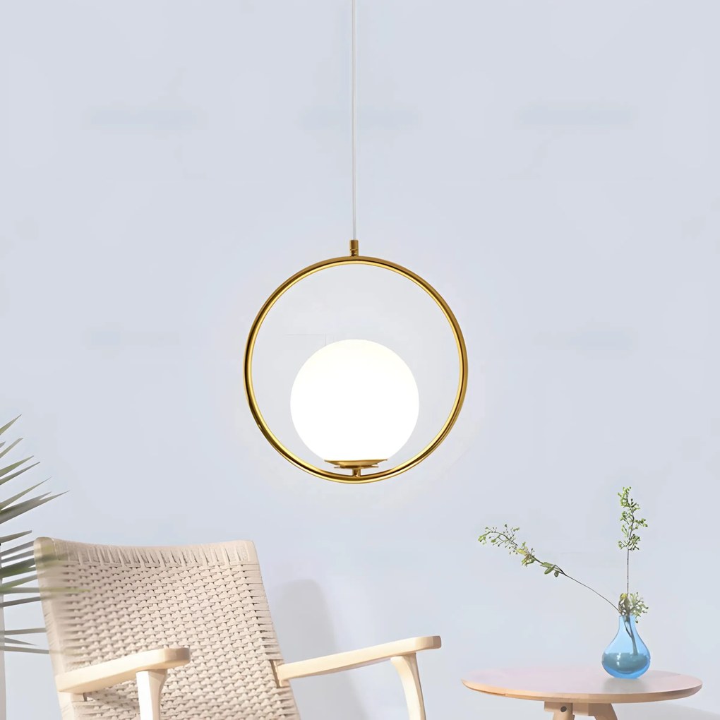 Toolight Toolight, stropní lampa visící skleněná koule z bílého zlata G109-1W Gold, OSW-09734