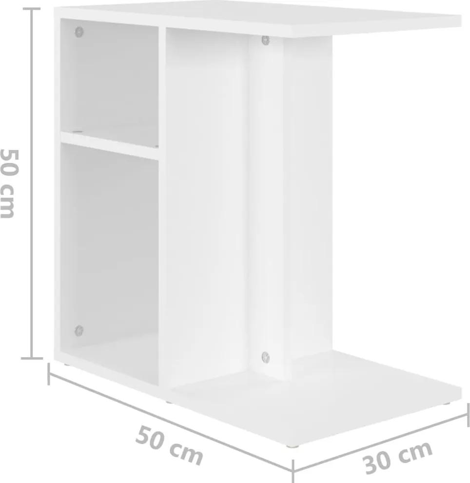 vidaXL Odkládací stolek 50 x 30 x 50 cm dřevotříska [803020] Barva: Bílá
