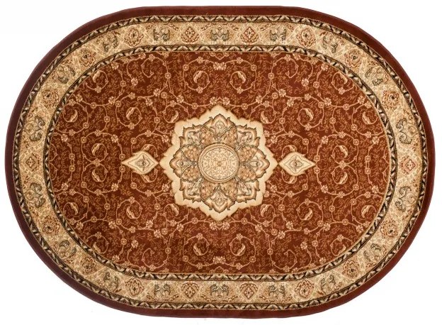 Oválný kusový koberec YESEMEK 5071A Hnědý Rozměr: 250x350 cm