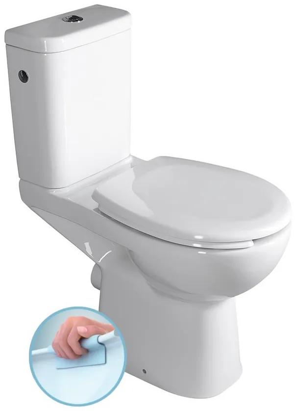 SAPHO HANDICAP WC kombi zvýšený sedák, Rimless, zadní odpad, bílá (K11-0221)