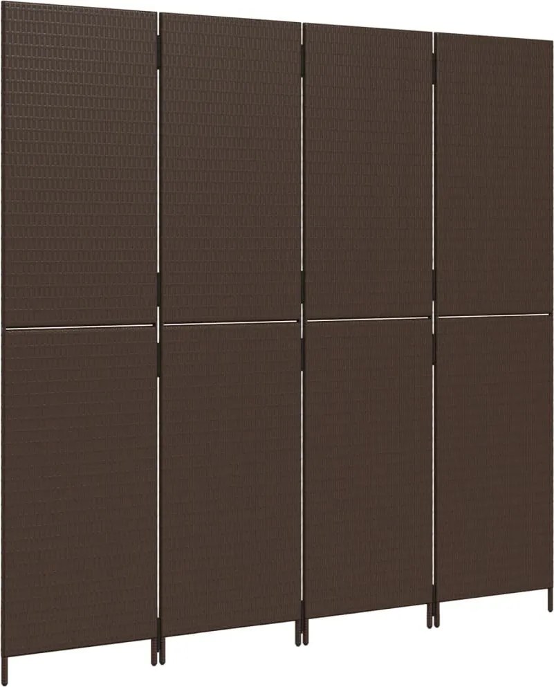 vidaXL Dělící stěna 4 panely polyratan [365345] Barva: Béžová