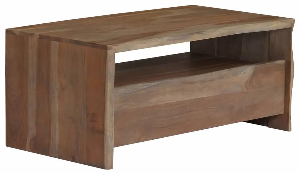 Konferenční stolek dřevo akácie přírodní hrany 90x50x40 cm šedý,  246127