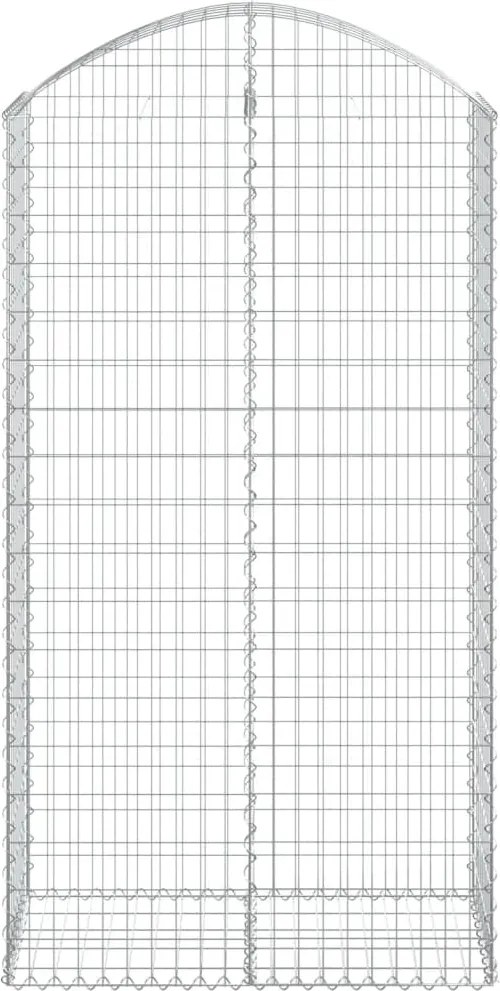 Klenutý gabionový koš 100 x 50 x 180/200 cm pozinkované železo 153439