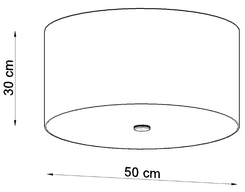 Stropní svítidlo Otto, 1x černé textilní stínítko, (bílé sklo), (fi 50 cm)