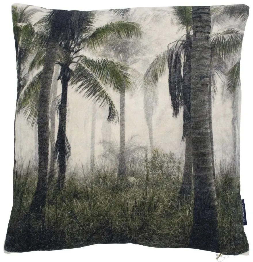 Sametový polštář s palmami Palm - 45*45*10cm