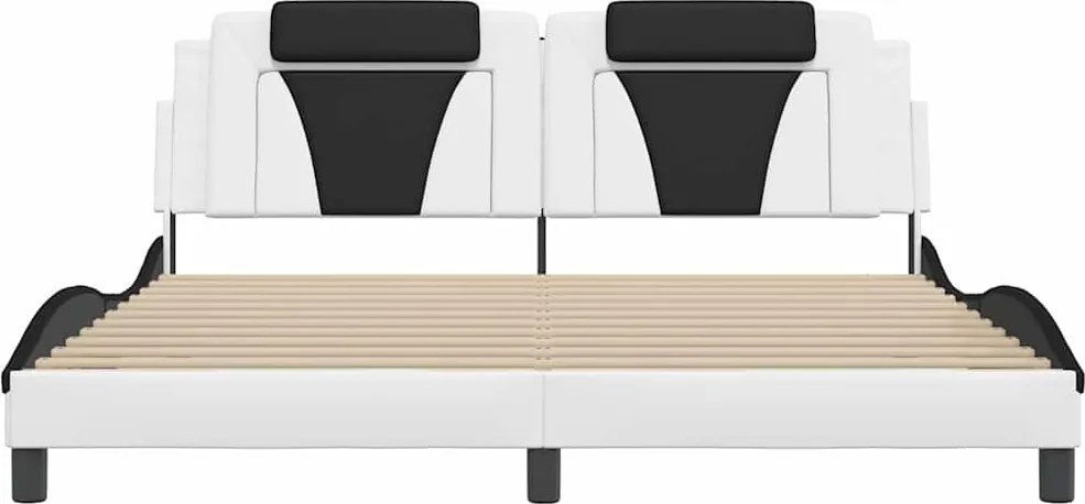Rám postele Viana bez matrace bílý a černý 180 x 200 cm umělá kůže 3208116